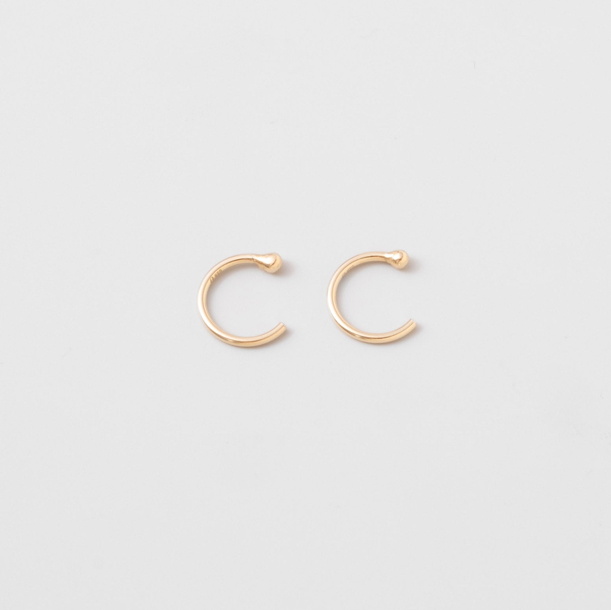 open hoop earring with ball | simple & elegant - fejn jewelry